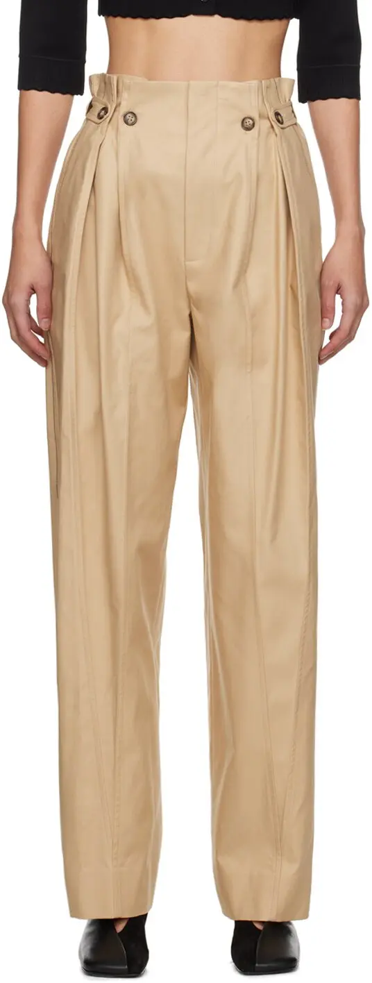 Victoria Beckham Fluid Pleated Wide-leg Trousers - Brown