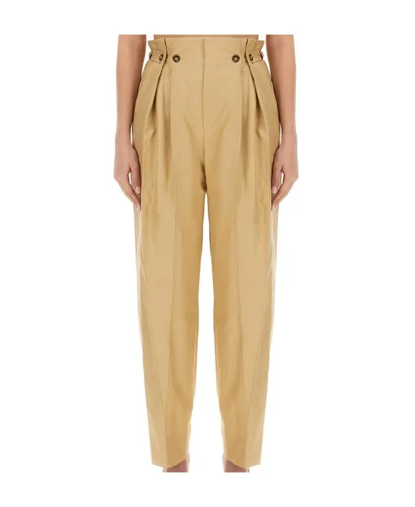 Victoria Beckham Fluid Pleated Wide-leg Trousers - Brown