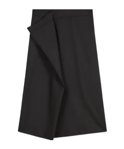 Kenzo Midi Skirt In Virgin Wool - Black