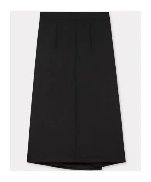 Kenzo Asymmetrical Midi Skirt In Virgin Wool