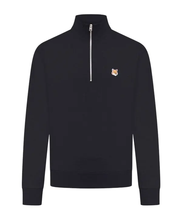 Maison Kitsuné Fox Head Patch Half-zip Sweatshirt
