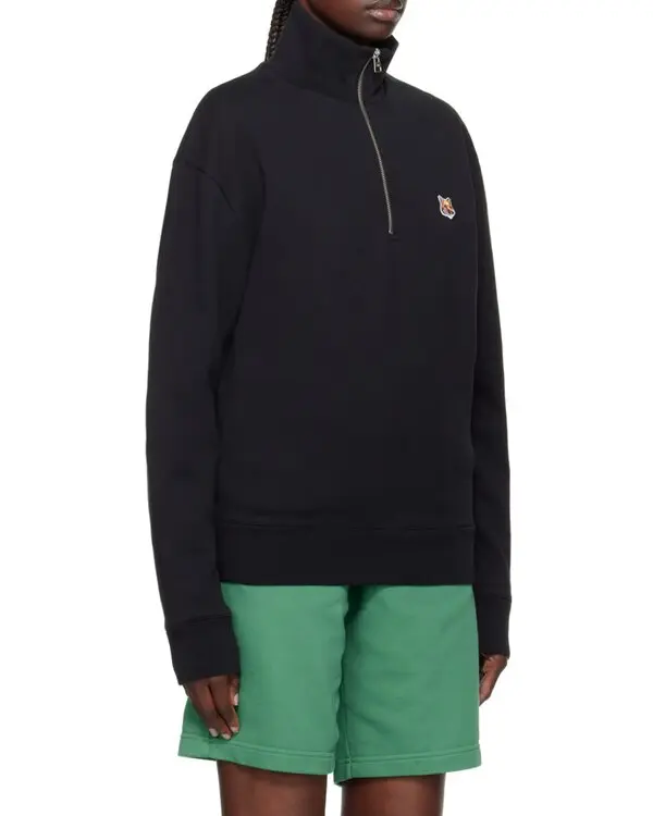 Maison Kitsuné Fox Head Patch Half-zip Sweatshirt