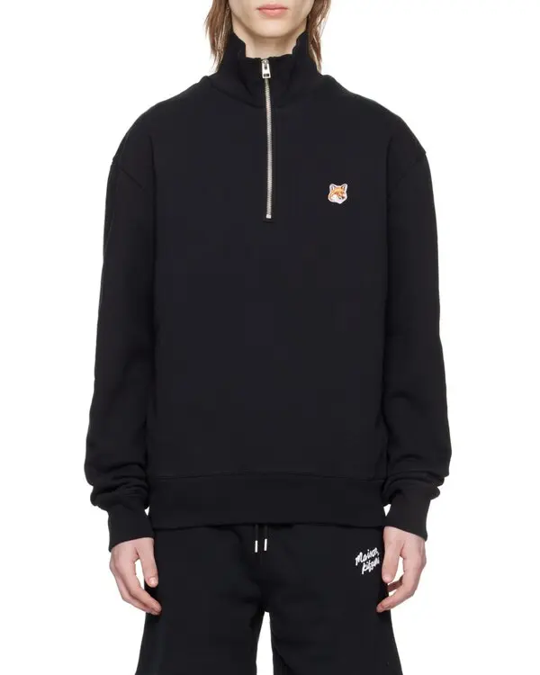 Maison Kitsuné Fox Head Patch Half-zip Sweatshirt