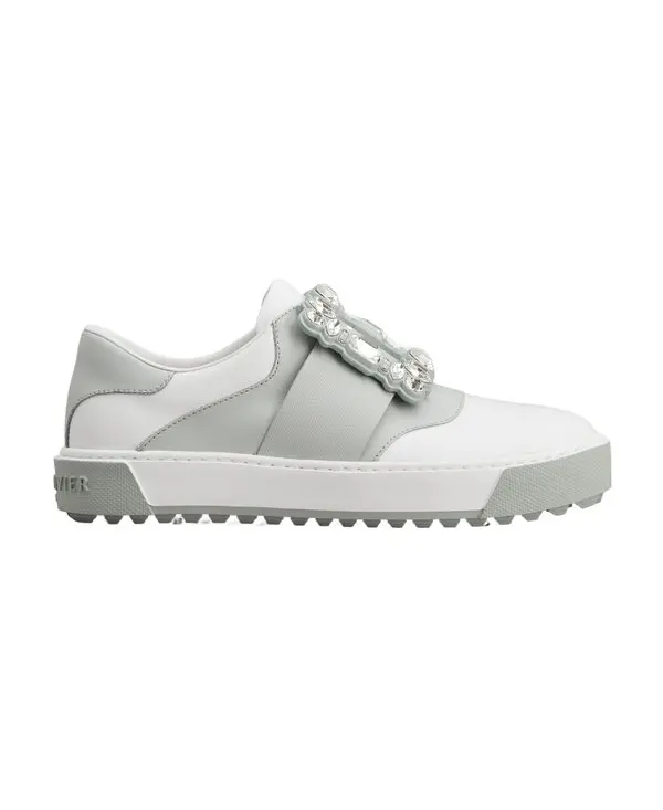 ROGER VIVIER Very Vivier Embellished Leather Sneakers