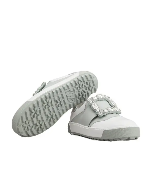 ROGER VIVIER Very Vivier Embellished Leather Sneakers