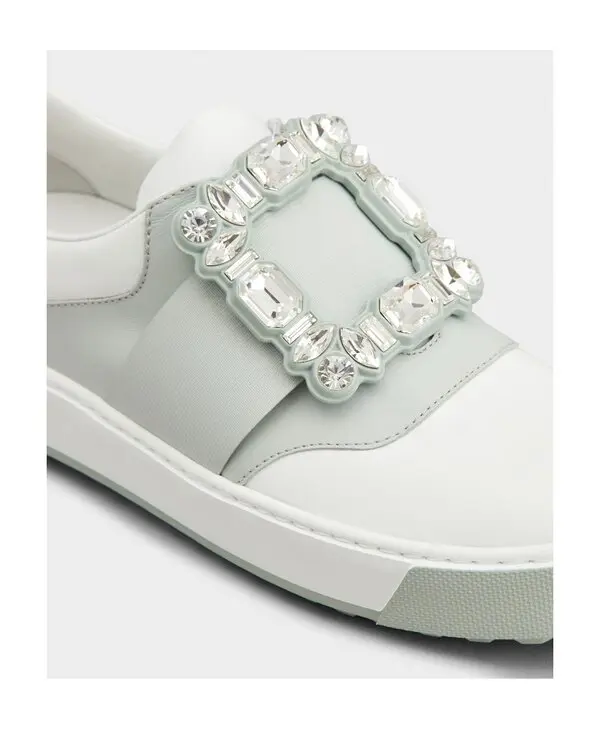 ROGER VIVIER Very Vivier Embellished Leather Sneakers