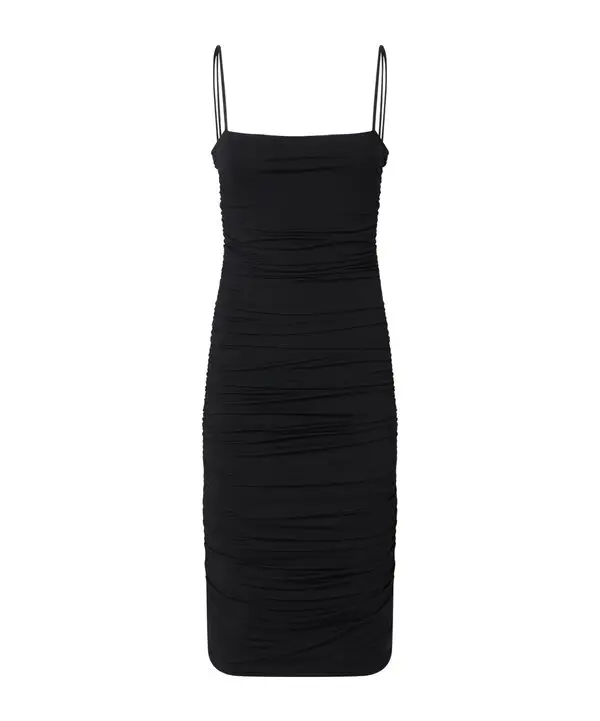 Pinko Gathered Slim-fit Midi Dress - Black