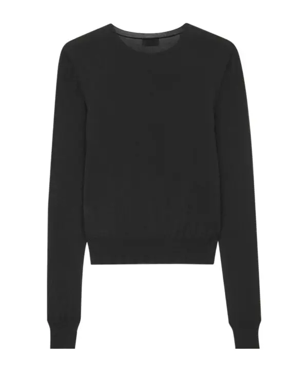 Saint Laurent Cassandre Crewneck Jumper - Black