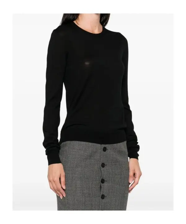 Saint Laurent Cassandre Crewneck Jumper - Black