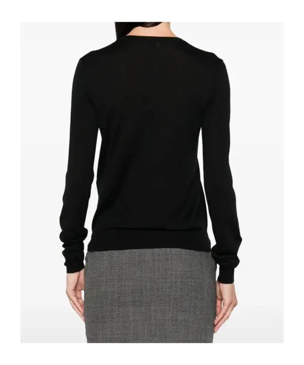Saint Laurent Cassandre Crewneck Jumper - Black
