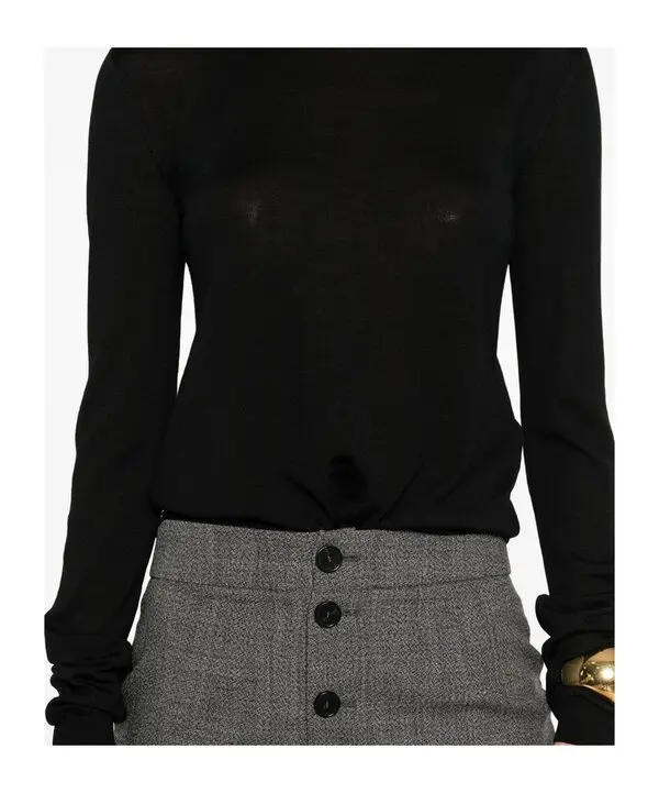 Saint Laurent Cassandre Crewneck Jumper - Black