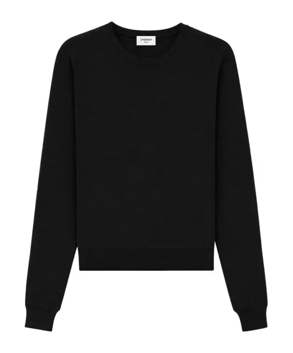 Saint Laurent Cassandre Crewneck Jumper - Black