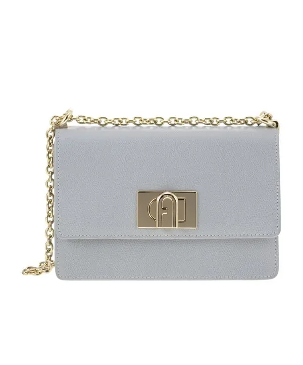 Furla Flip Shoulder Bag With Chain Strap - Gray