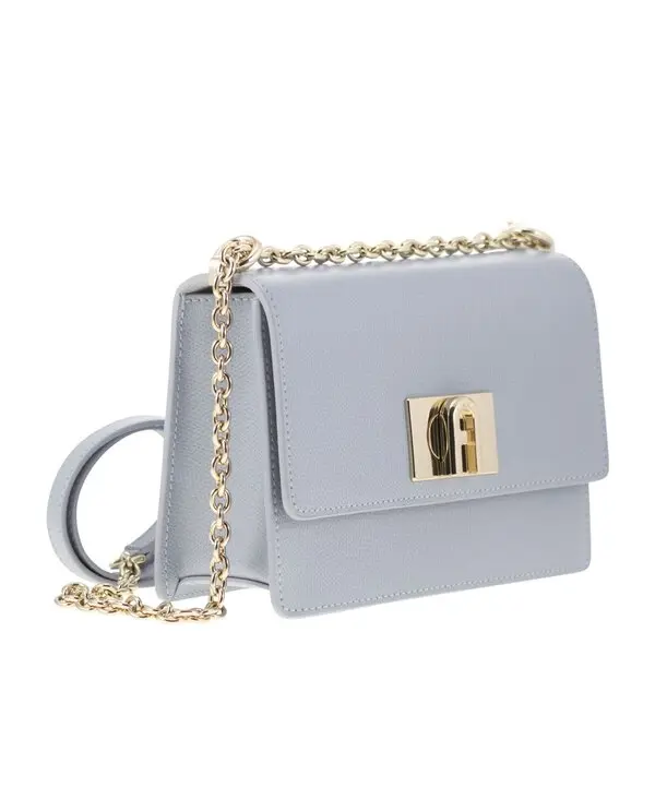 Furla Flip Shoulder Bag With Chain Strap - Gray