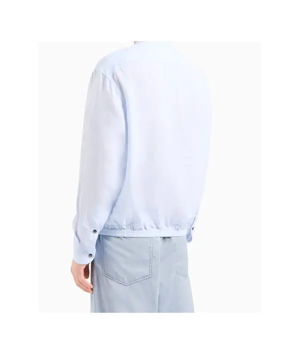 Giorgio Armani Band-collar Linen Shirt