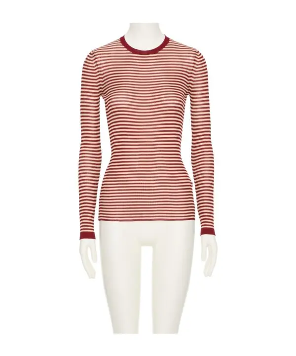 Valentino Garavani Striped Crewneck Knitted T-shirt - White
