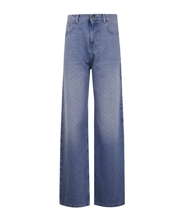 TWINSET Studded Wide-leg Jeans - Blue