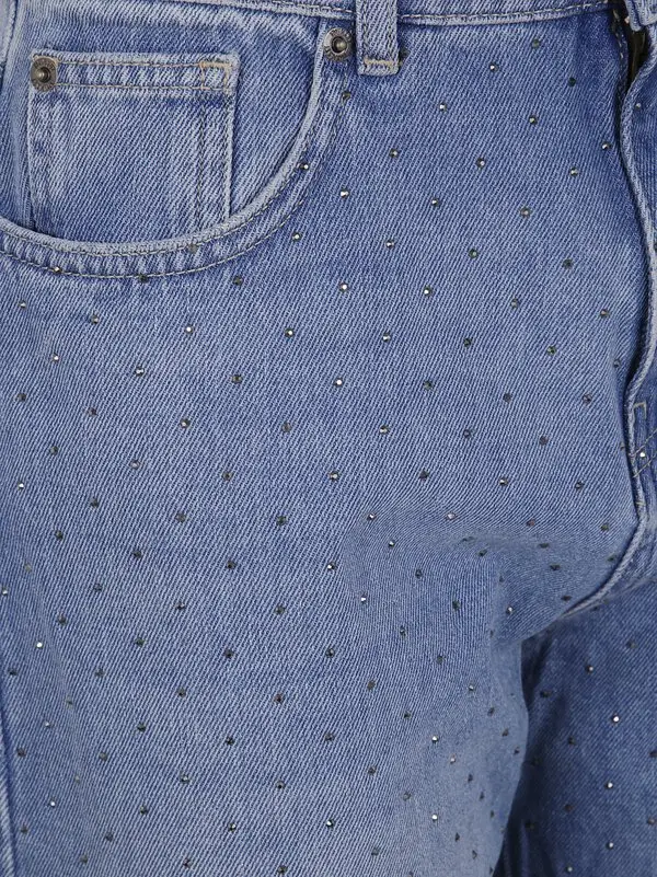 TWINSET Embellished Wide-leg Jeans - Blue
