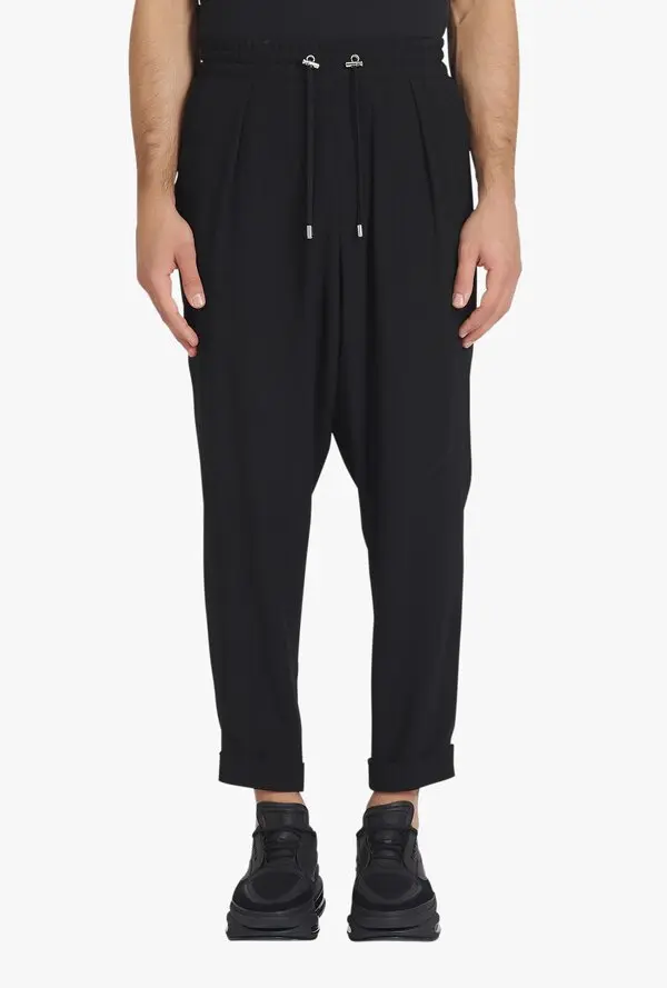 Balmain Slouchy Tapered Sweatpants - Black