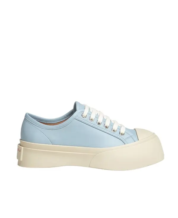 Marni Light Blue Nappa Leather Lace-up Sneakers - Nude