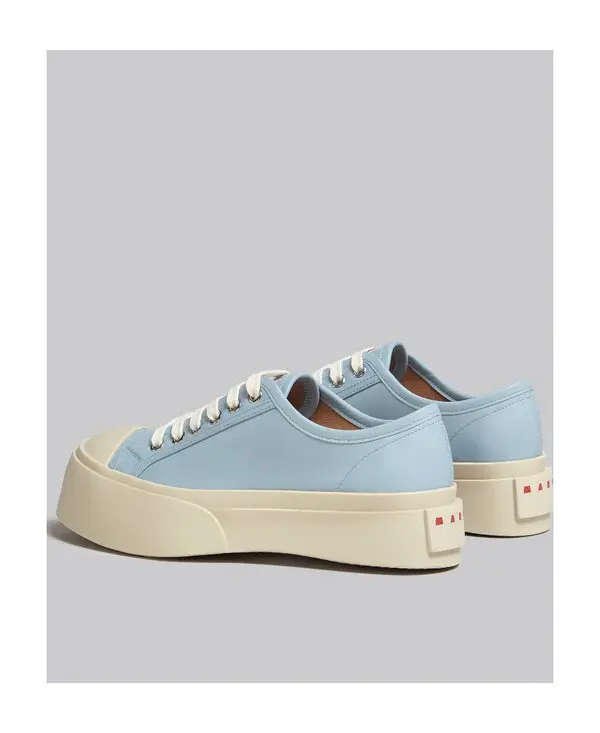 Marni Light Blue Nappa Leather Lace-up Sneakers - Nude