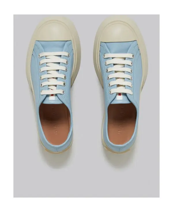 Marni Light Blue Nappa Leather Lace-up Sneakers - Nude