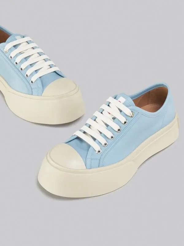 Marni Light Blue Nappa Leather Lace-up Sneakers - Nude