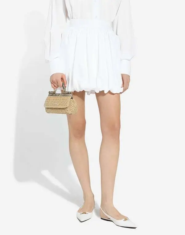 Dolce & Gabbana Small Sicily Logo Plaque Handbag - Beige