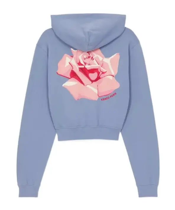 Kenzo Rose Printed Zipped Hoodie