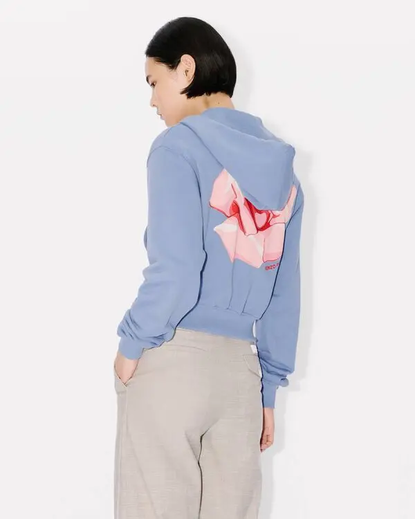 Kenzo Rose Printed Zipped Hoodie