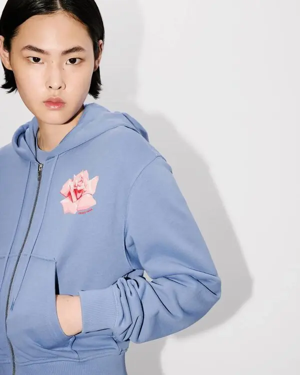 Kenzo Rose Printed Zipped Hoodie