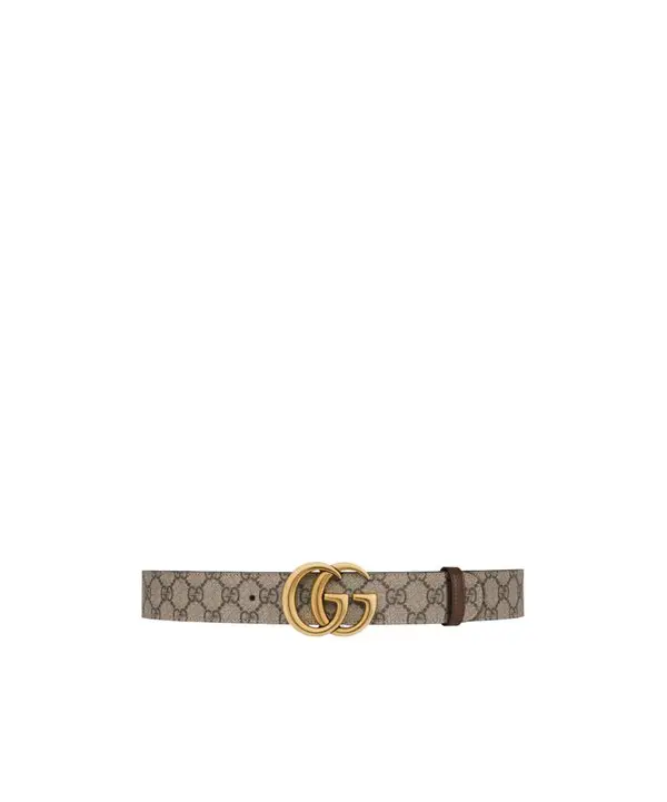 Gucci Gg Marmont Reversible Belt - Gray