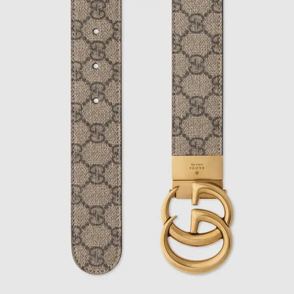 Gucci Gg Marmont Reversible Belt - Gray