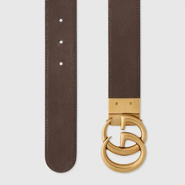 Gucci Gg Marmont Reversible Belt - Gray