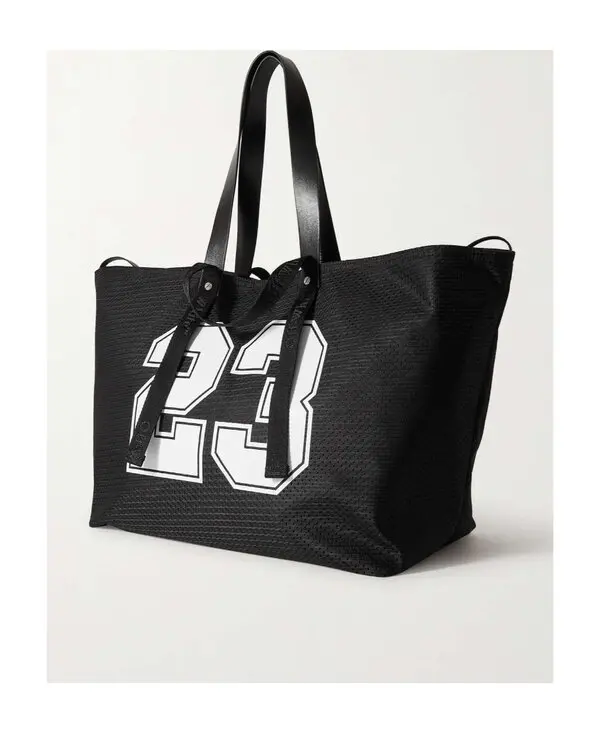 Off-White Logo Printed Mesh Tote Bag - Black