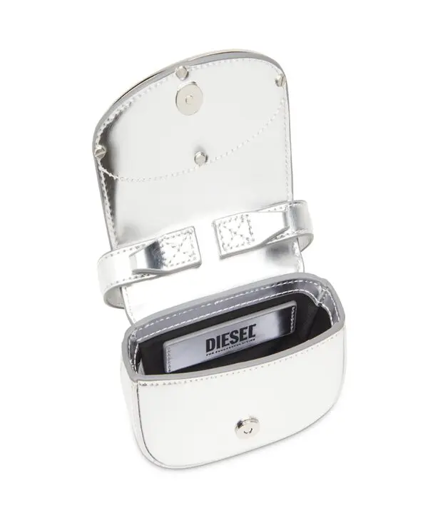 DIESEL® 1dr-xs-s Iconic Mirrored Mini Crossbody Bag - Silver