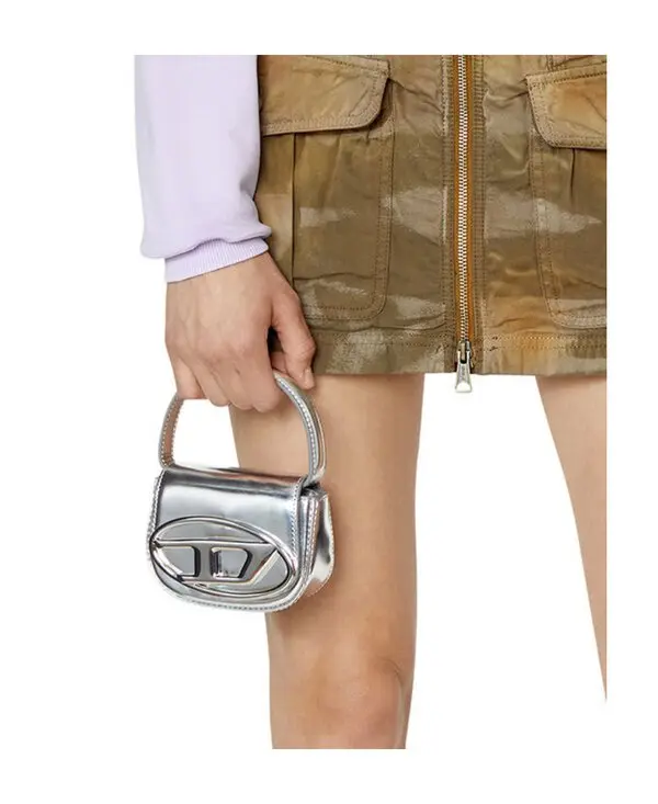 DIESEL® 1dr-xs-s Iconic Mirrored Mini Crossbody Bag - Silver