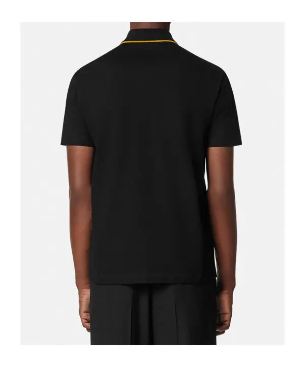 Versace Medusa Head Embroidered Short-sleeved Polo Shirt
