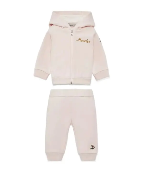 Moncler Two-piece Logo Patch Suit - Soft Pink
