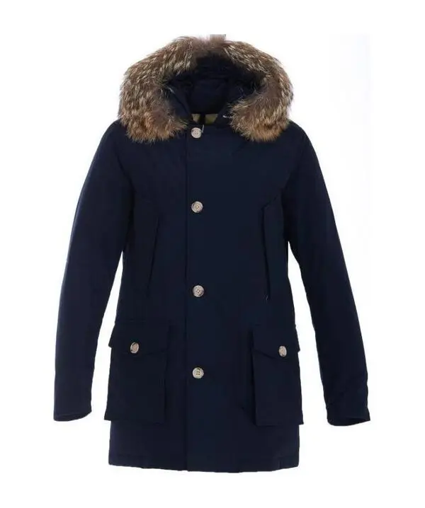 Woolrich Hooded Cotton-padded Jacket With Fur Trim