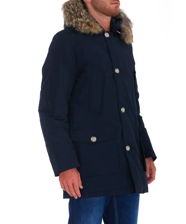 Woolrich Hooded Cotton-padded Jacket With Fur Trim