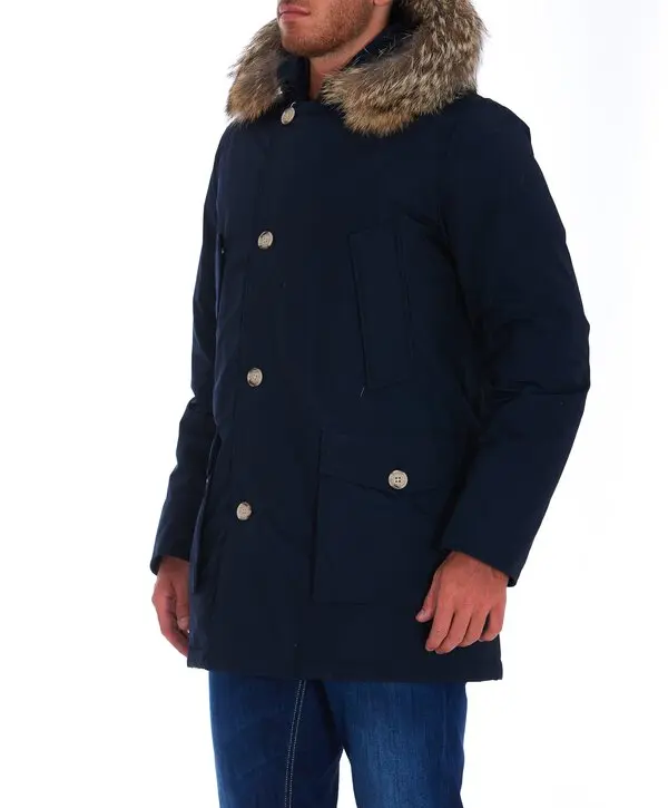 Woolrich Hooded Cotton-padded Jacket With Fur Trim