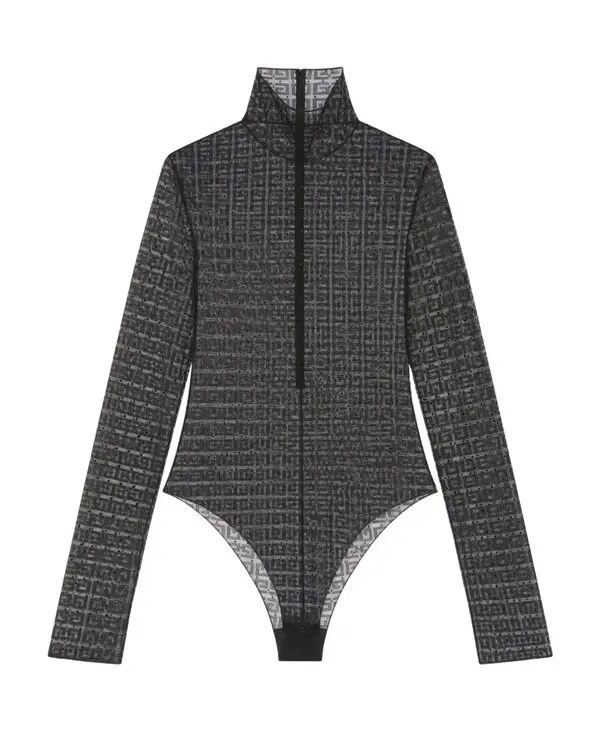Givenchy 4g Lace Bodysuit With Rhinestones - Black