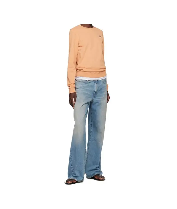 Maison Kitsuné Crewneck Sweatshirt With Fox Head Patch - Saddle