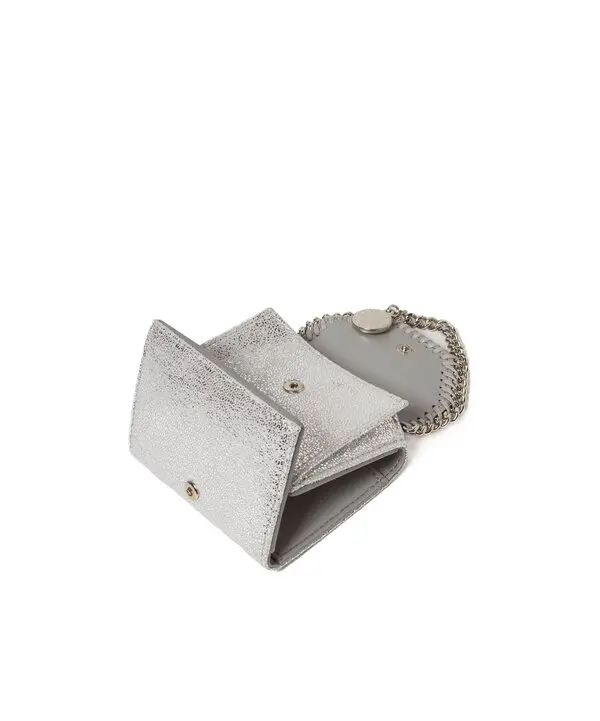 Stella McCartney Falabella Metallic Tri-fold Wallet - Gray