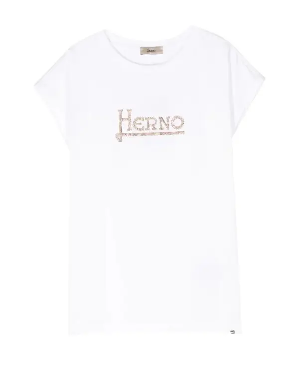Herno Studded Logo Crewneck T-shirt - White