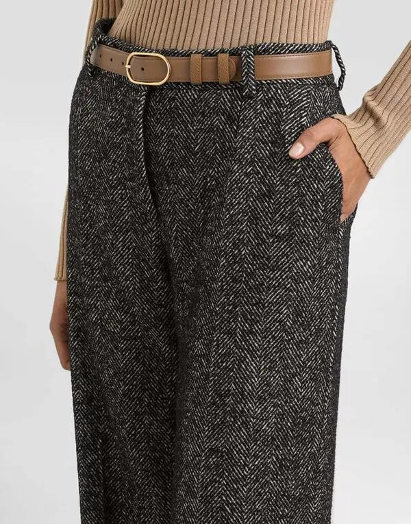 Dolce & Gabbana Chevron Straight Leg Trousers - Multi-color