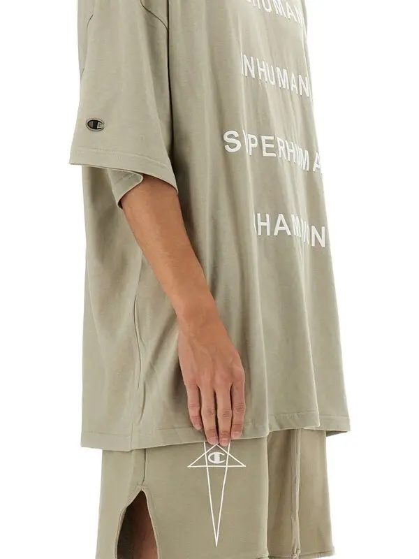 Rick Owens Text Printed Crewneck T-shirt