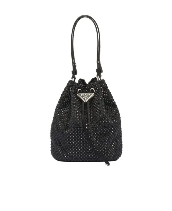 Prada Crystal Embellished Drawstring Mini Bag
