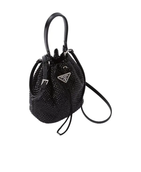 Prada Crystal Embellished Drawstring Mini Bag